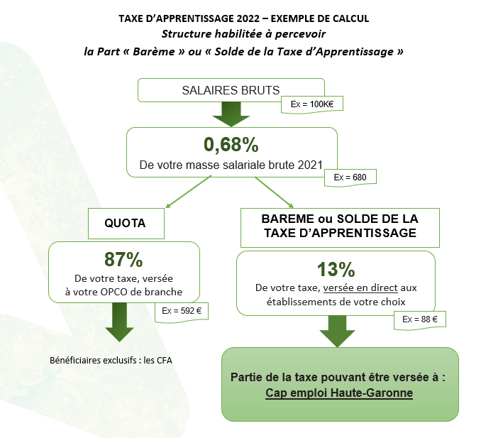 Versement Taxe d'Apprentissage 2022 - Cap emploi 31